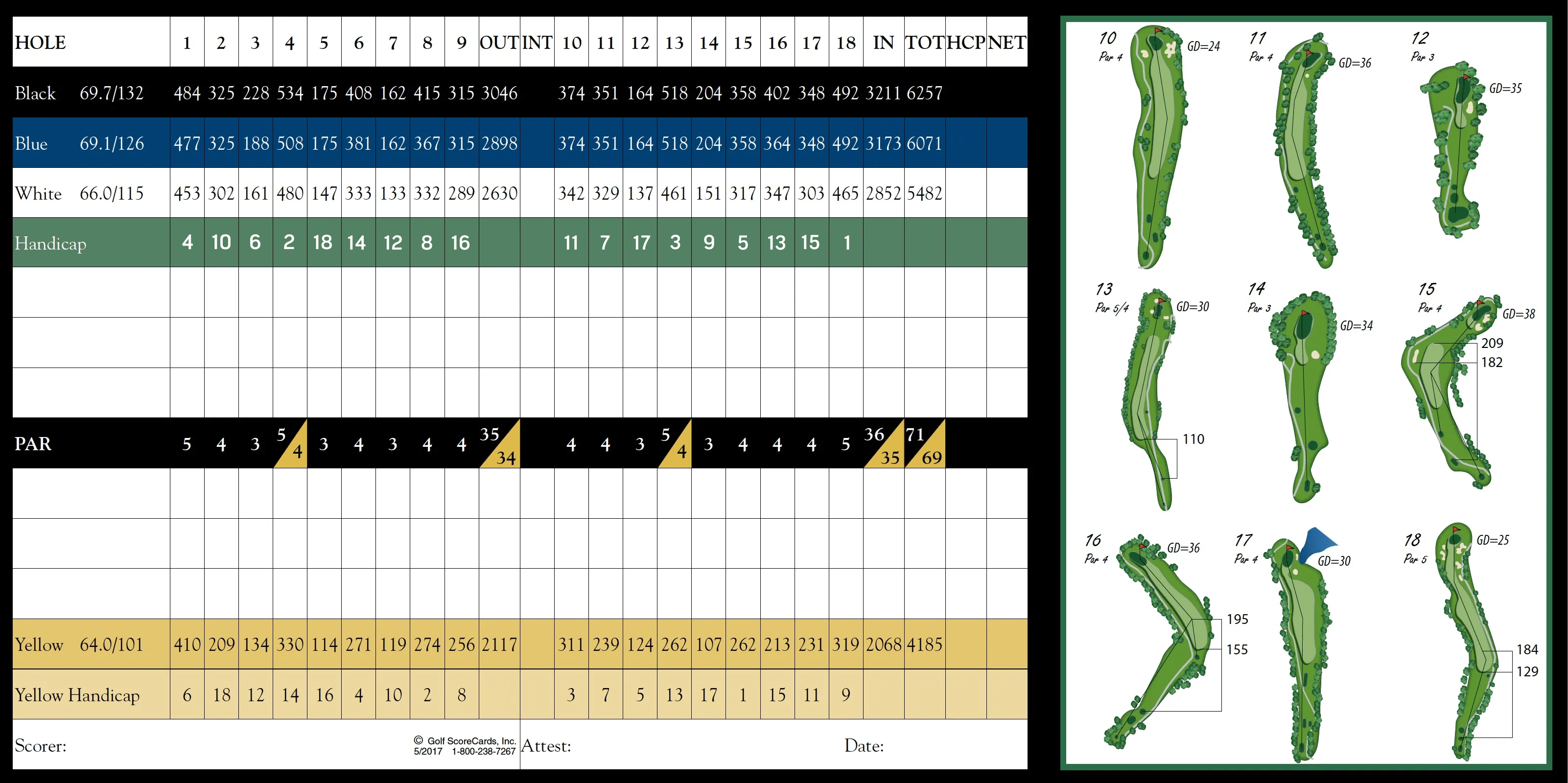 Scorecard - Whitmore Lake Golf Links